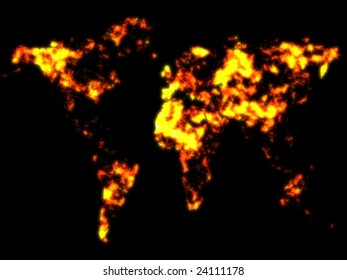 Fire World Map 스톡 일러스트 24111178 | Shutterstock