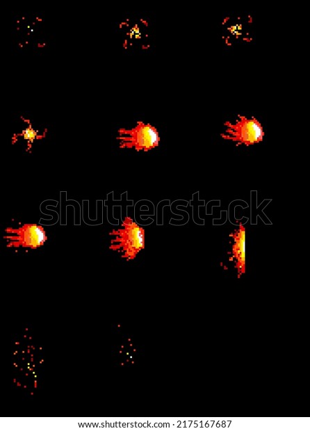 fireball 스프라이트 시트 파이어볼 주문의 애니메이션 스톡 일러스트 2175167687 | Shutterstock