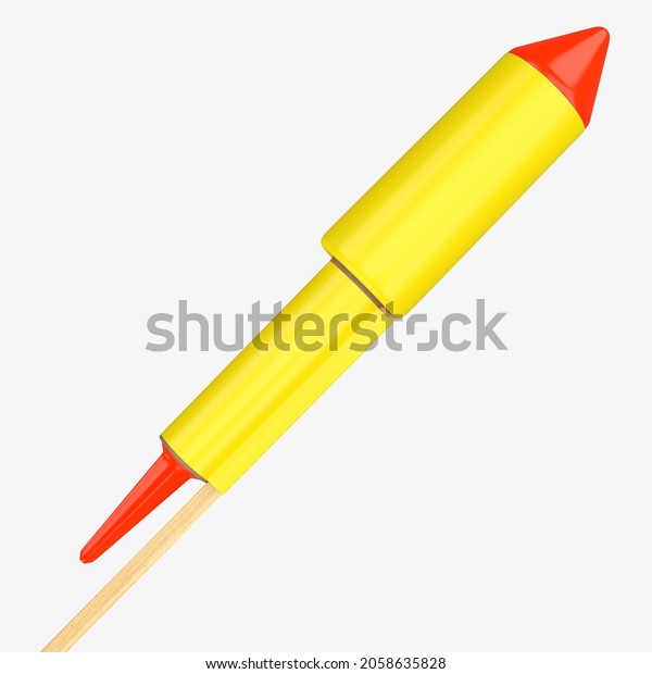 Fireworks Rocket 3d Rendering Isolated On Stock Illustration 2058635828 ...