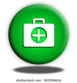 First Aid Button Icon Isolated 3d Stock Illustration 1825984616 ...
