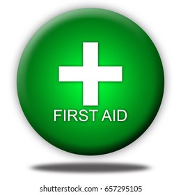 First Aid Button Isolated 3d Illustration Stock Illustration 657295105 ...