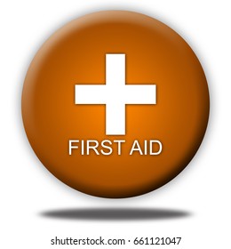 First Aid Button Isolated 3d Illustration Stock Illustration 724958902 ...