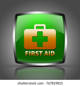First Aid Button Isolated 3d Illustration Stock Illustration 767819815 ...