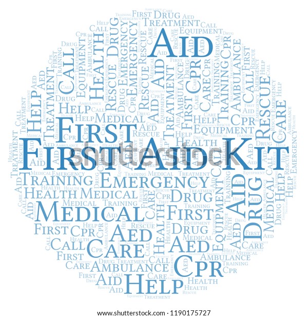 First Aid Kit Word Cloud Made Stock Illustration 1190175727 | Shutterstock