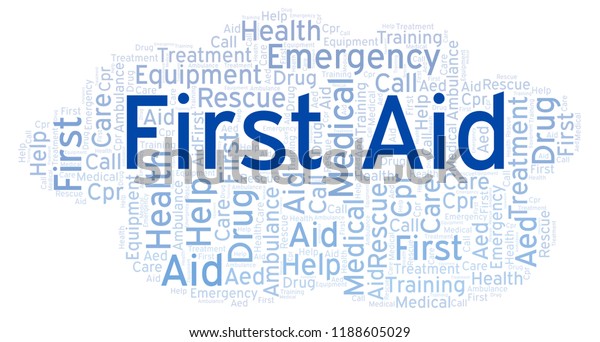 First Aid Word Cloud Made Text Stock Illustration 1188605029 | Shutterstock