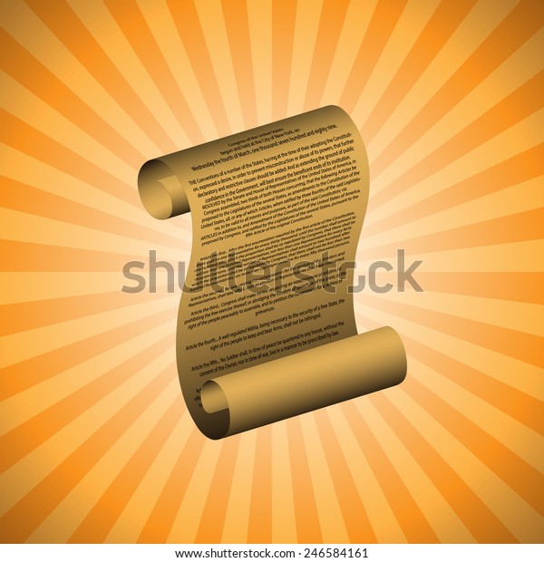 First Amendment On Orange Background Readable Stock Illustration 246584161