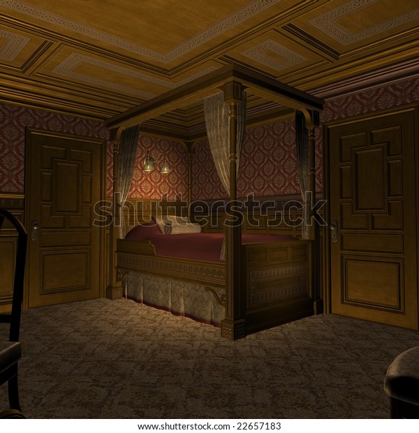 First Class Stateroom On Old Luxury Stock Illustration 22657183