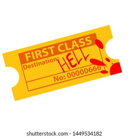 First Class Ticket Hell Paper Texture Stock Illustration 1454317421
