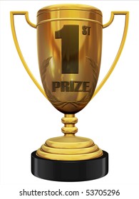 First Prize 3d Trophy 스톡 일러스트 53705296 | Shutterstock