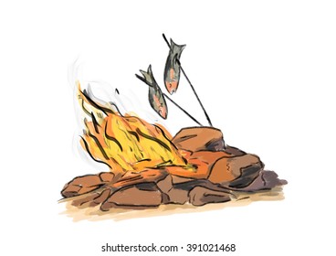 Fish Fire Stock Illustration 391021468 | Shutterstock
