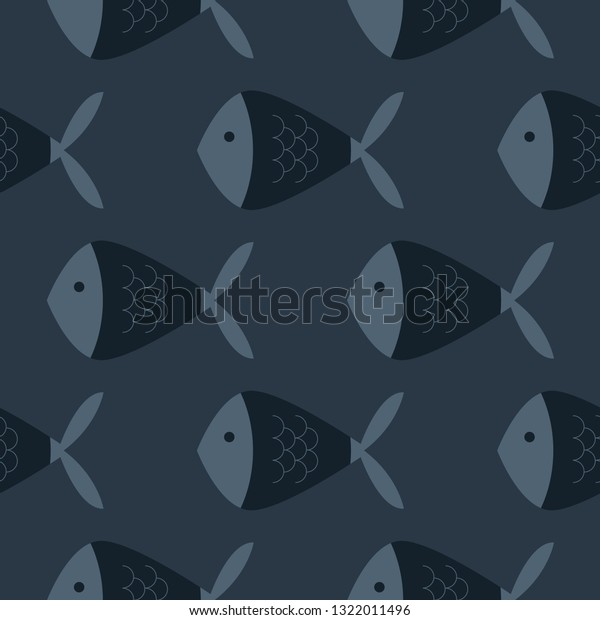 Fish Geometric Pattern Simple Colour Design Stock Illustration ...