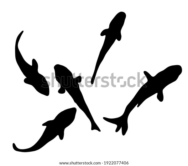 Fish Shadow Silhouette Background Material Stock Illustration ...