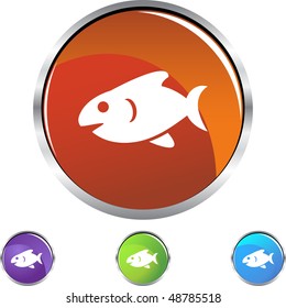 Fish Web Button Isolated On Background Stock Vector (Royalty Free) 48749953