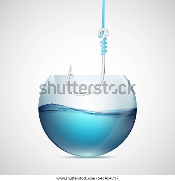 Fishing Hook Empty Aquarium Water Stock Stock Illustration 646454737 ...