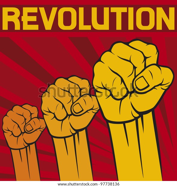 Fist Symbol Revolution Poster Stock Illustration 97738136