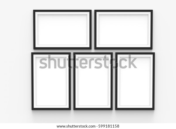 Five Blank Picture Frames Template Set Stock Illustration 599181158 ...