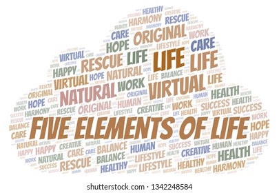 Five Elements Life Word Cloud Stock Illustration 1342248584 | Shutterstock