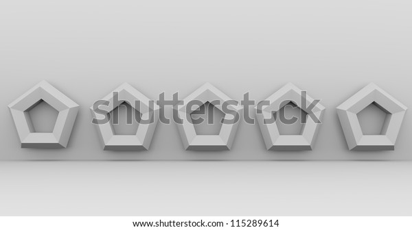 Five Futuristic 3d Pentagonal Outlets Design 스톡 일러스트 115289614 ...