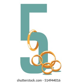 Five Golden Rings Eps 10 Vector Stock Vector (Royalty Free) 514870540