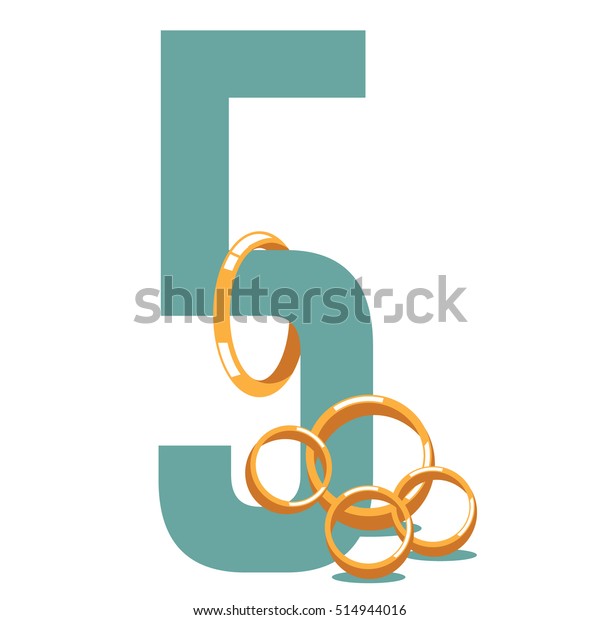 Five Golden Rings Stock Illustration 514944016