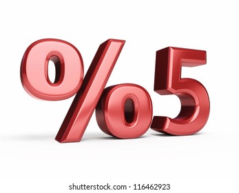Five Percent Red Render Isolated Clipping Stock Illustration 116462923 ...
