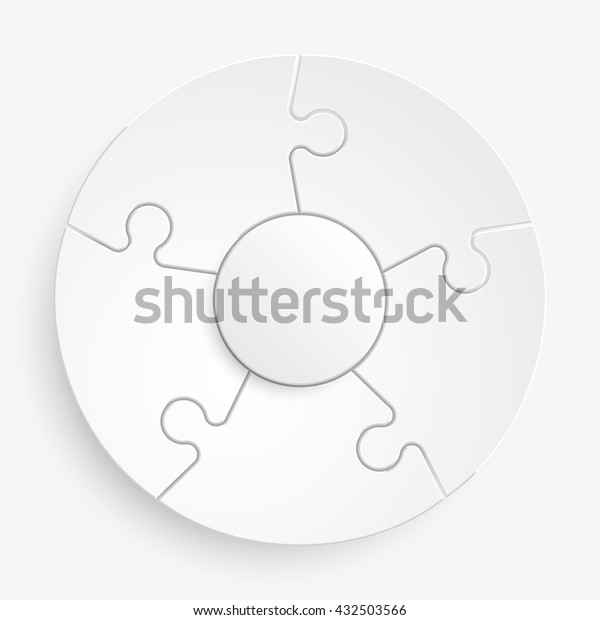 Five Piece Flat Puzzle Round Infographic Stock Illustration 432503566