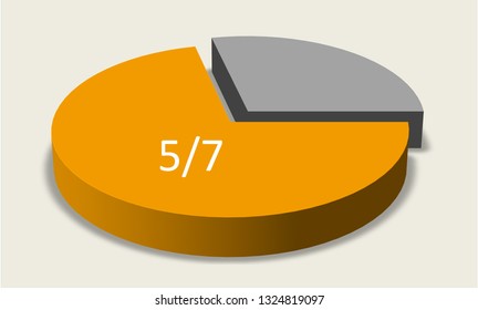 Five Eighths Pie Chart Stock Illustration 1336646129