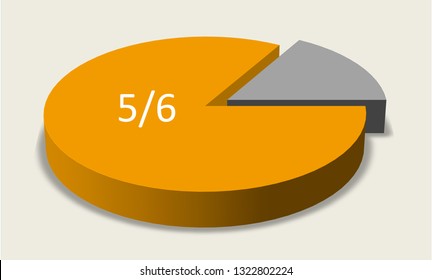 Yellow Pie Chart Four Fifths Stock Illustration 1292833279