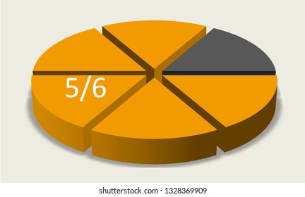 Five Sixths Pie Chart Stock Illustration 1328369909