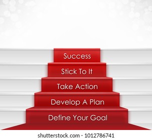 Five Steps Success Concept Which Include Stock Illustration 1012786741 ...