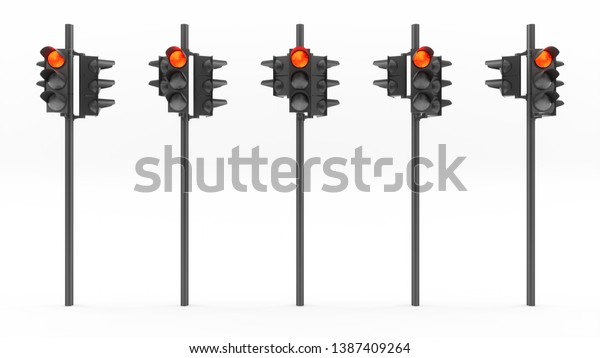 Five Traffic Lights Frame Red Lights Stock Illustration 1387409264 ...