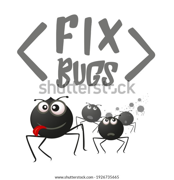 Fix Bugs Comic Poster Funny Cartoon Stock Illustration 1926735665 ...