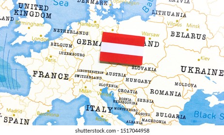 Flag Austria World Map Stock Illustration 1517044958 | Shutterstock