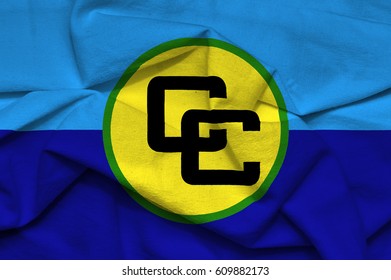 Caricom Flag On White Background Stock Photo (Edit Now) 1135673156
