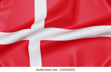 Flag Denmark Realistic 3d Rendering Stock Illustration 2159324315 ...