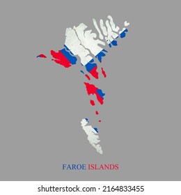 Flag Faroe Islands Form Map Isolated Stock Illustration 2164833455 ...