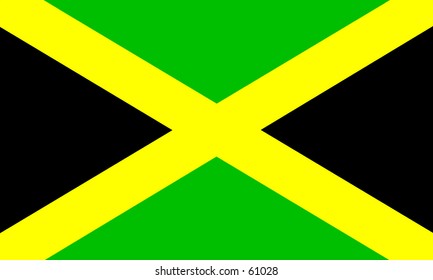 Nice Drawing Amazing Horizontal Jamaican Flag Stock Vector (Royalty ...