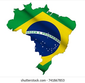 Brazil Flag Map Flag Country Form Stock Vector (Royalty Free) 1674237931