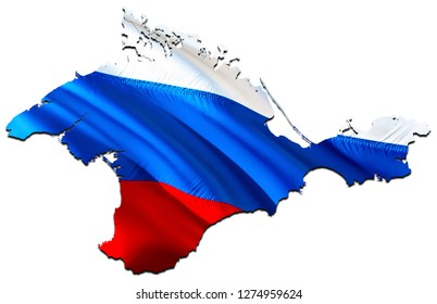 Flag Map Crimea 3d Rendering Russia Stock Illustration 1274959624 ...