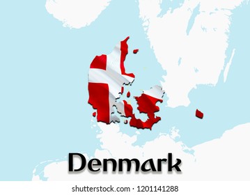 Flag Map Denmark 3d Rendering Denmark Stock Illustration 1201141288 ...