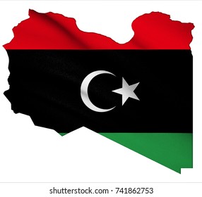 Sticker Outline Map Libya Flag Libya Stock Vector (Royalty Free ...