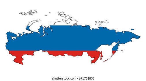 Russian Federation Map Flag Russia Map Stock Vector (Royalty Free ...