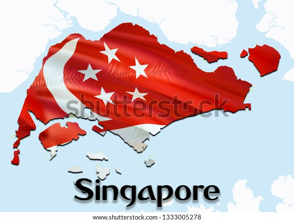 Flag Map Singapore 3d Rendering Singapore Stock Illustration 1333005278