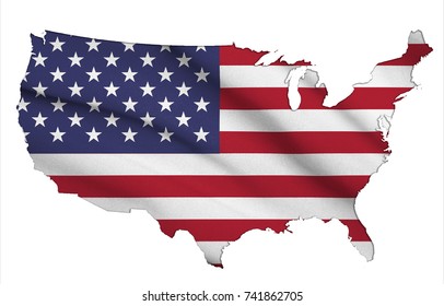 Flag Map Usa Stock Illustration 741862705 | Shutterstock