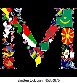 Ilustrasi Stok Flag Maps Flag Badges All Countries 85876876 | Shutterstock