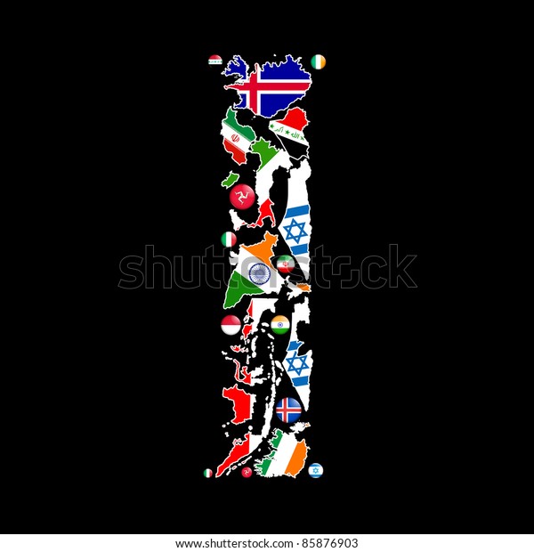 Flag Maps Flag Badges All Countries 库存插图 85876903 | Shutterstock