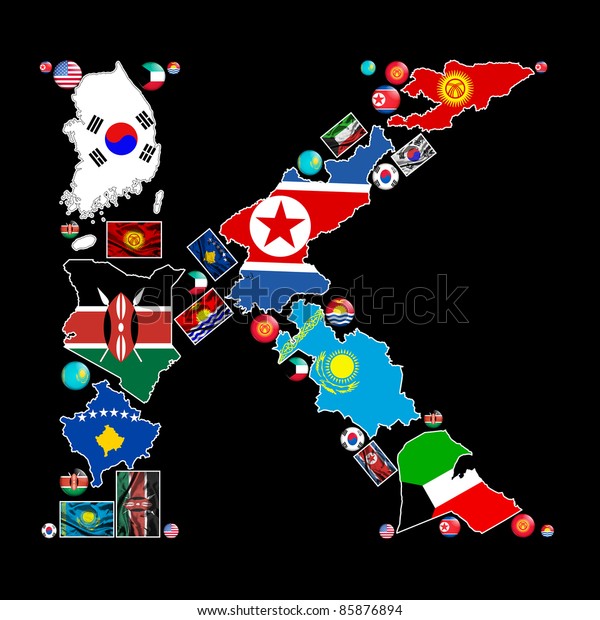 Flag Maps Flag Badges Fabric Flags Stock Illustration 85876894