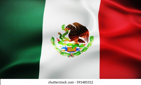 3d Rendering Flag Mexico High Resolution: ภาพประกอบสต็อก 1864840420 ...