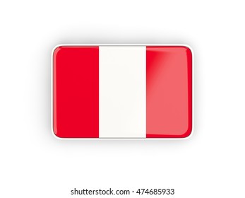 Flag Peru Rectangular Icon White Border Stock Illustration 474685933 ...
