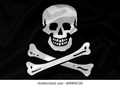 Waving Fabric Texture Pirate Flag Waving Stock Photo (Edit Now) 559463587
